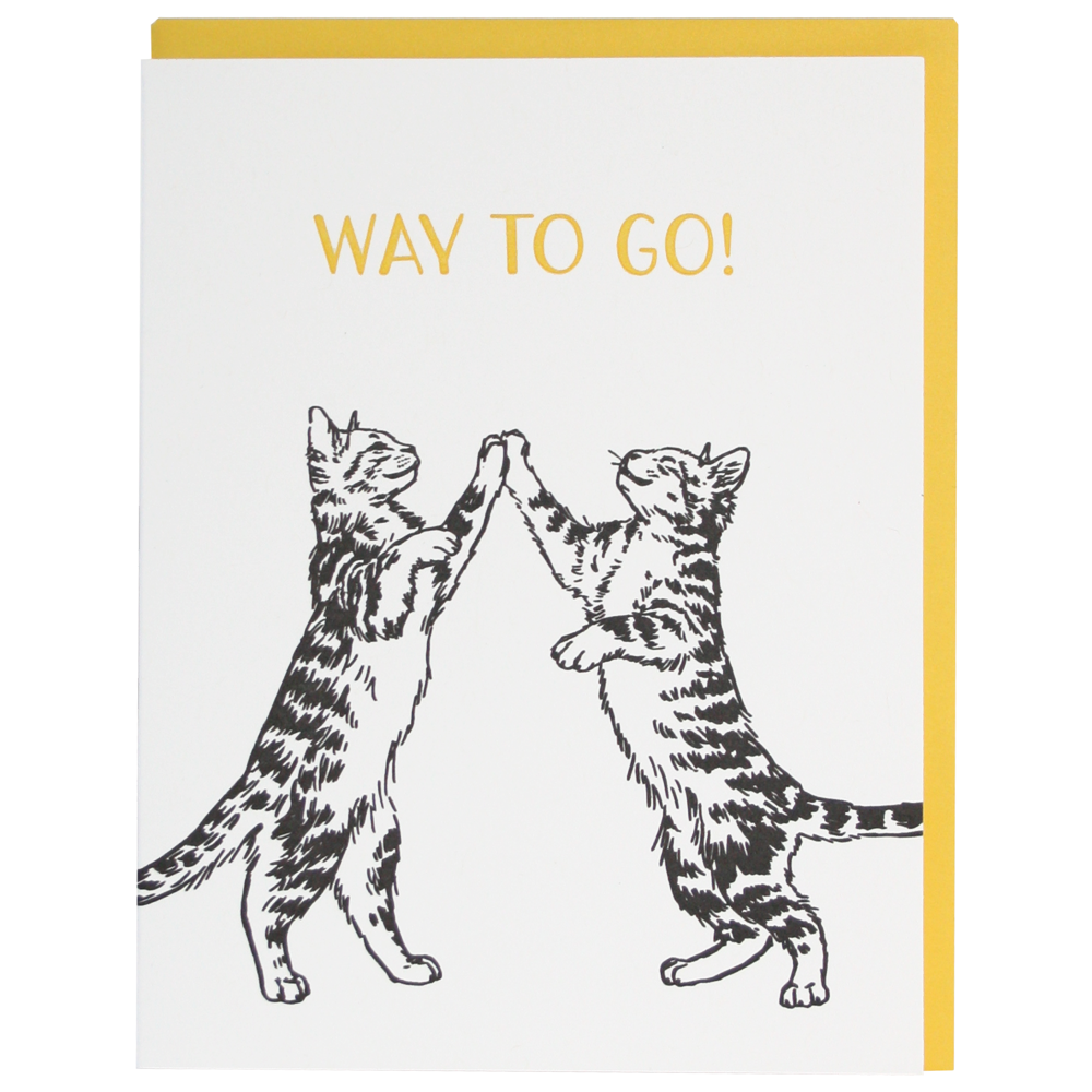 Cat High Five Congratulations Card – Merrymaker Fine Paper