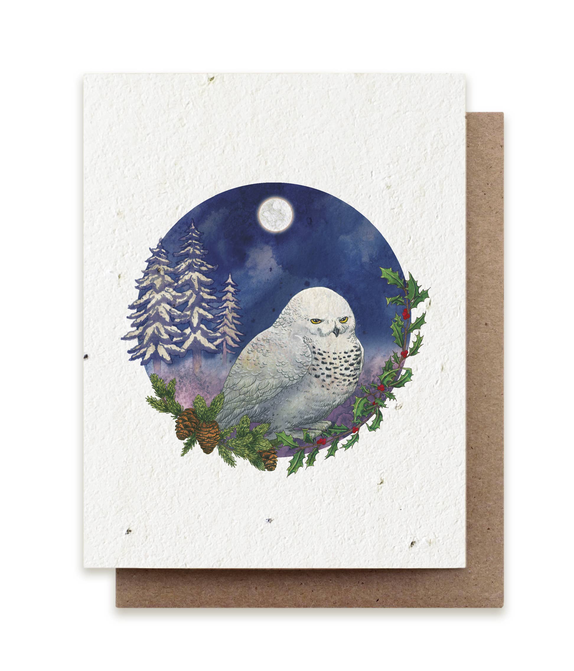 Winter Snowy Owl Plantable Herb Seed Card – Merrymaker Fine Paper