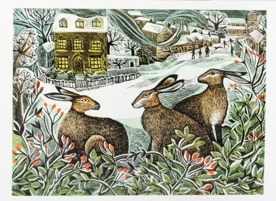We Three Hares Mini Advent Card – Merrymaker Fine Paper