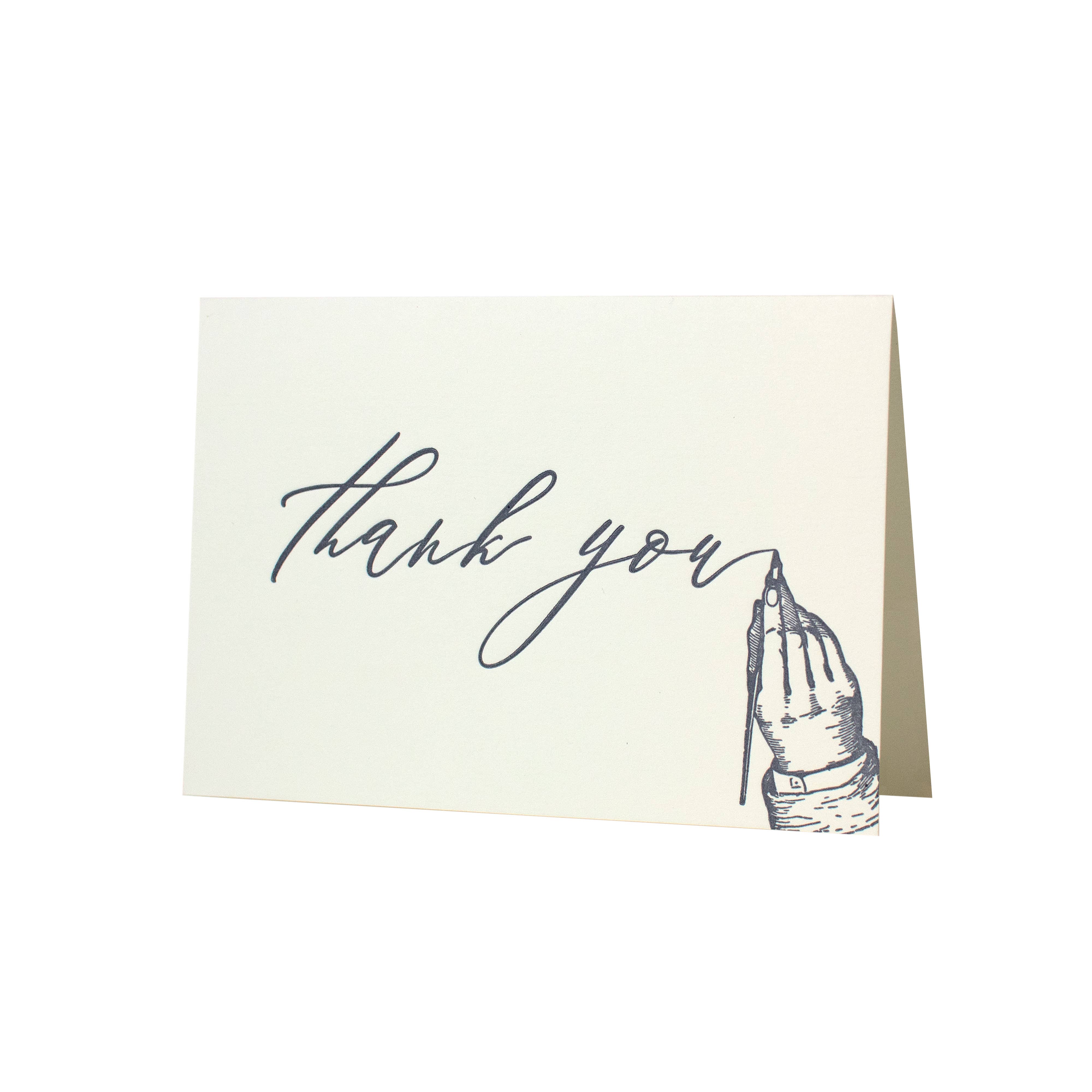 Handwritten Thank You Letterpress Card – Merrymaker Fine Paper