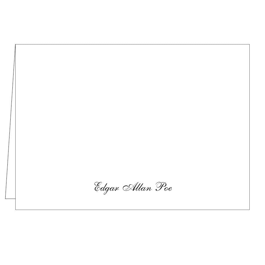 Custom Folded Note with Script Name - Pearl White – Merrymaker Fine Paper