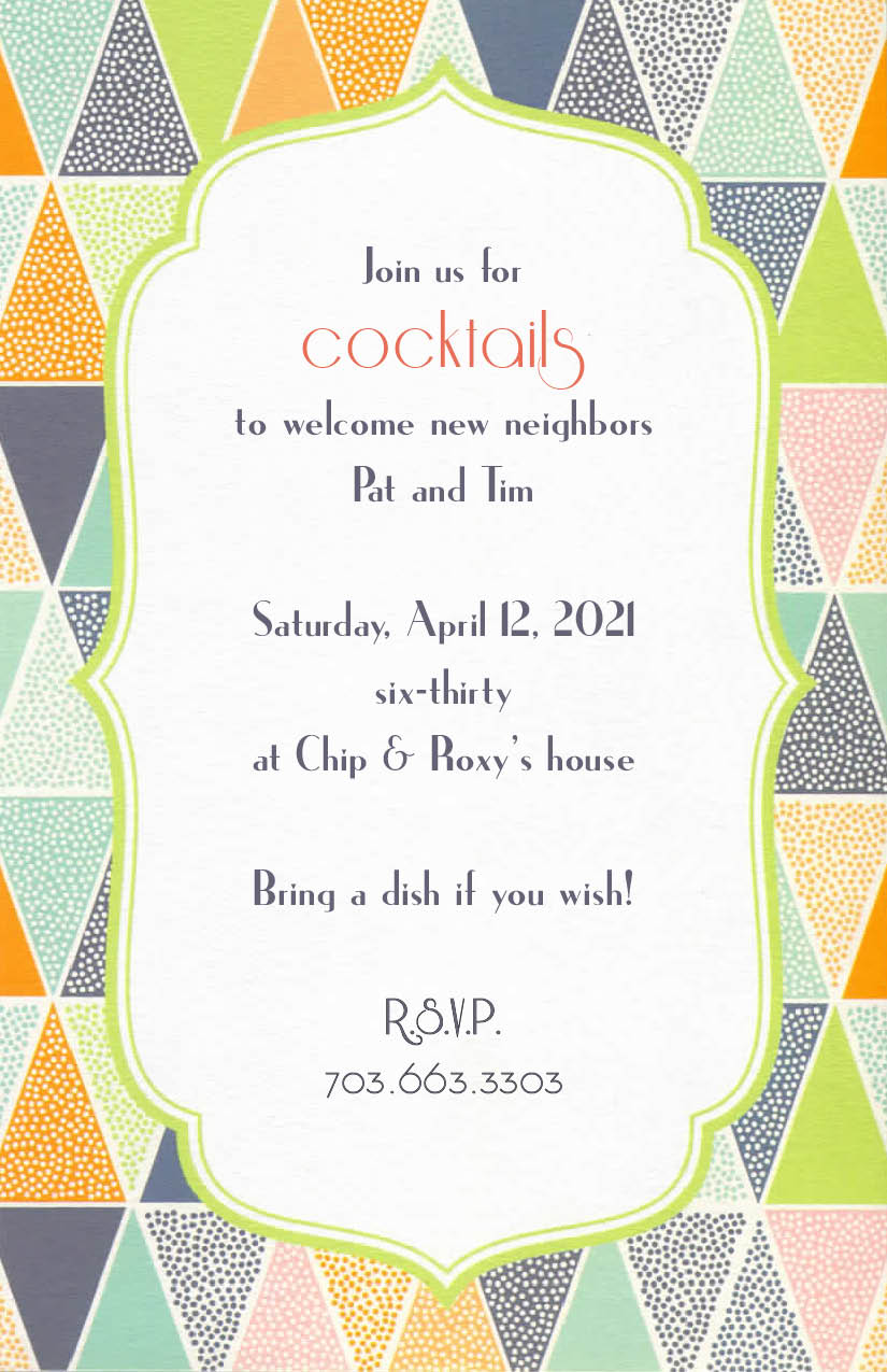 Cocktail Invitation Wording Retro Mixed Drinks Food & Cocktail