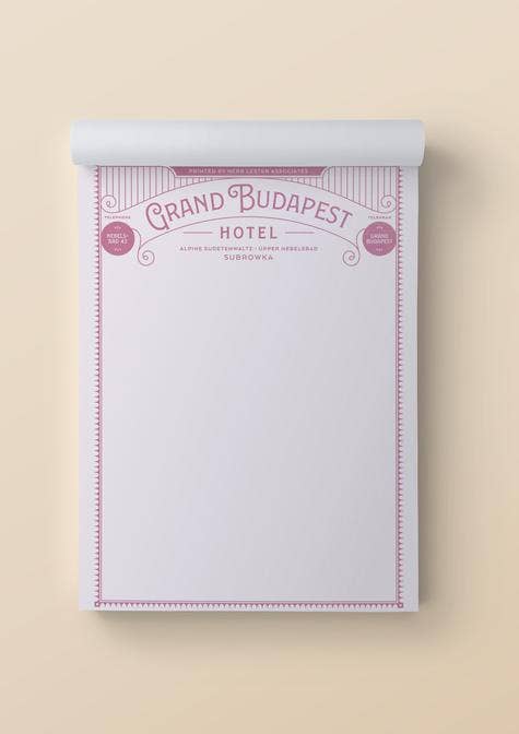 GRAND BUDAPEST HOTEL NOTEPAD – Merrymaker Fine Paper