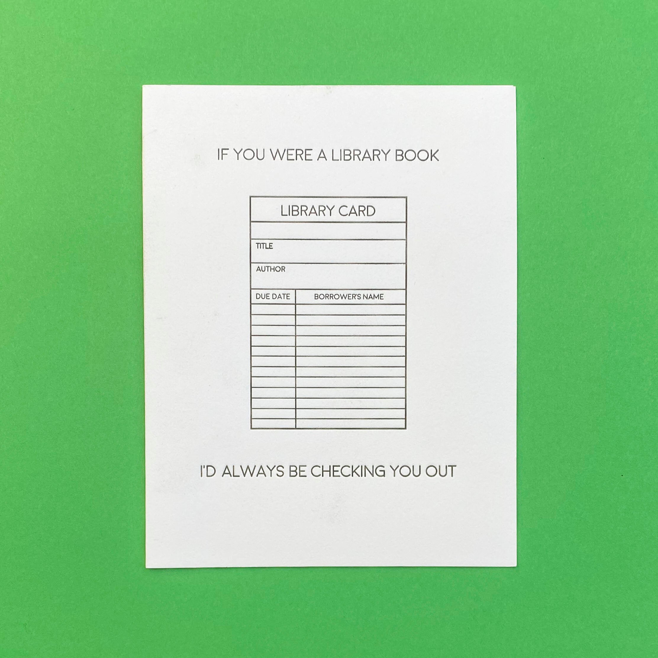 Library Card – Merrymaker Fine Paper