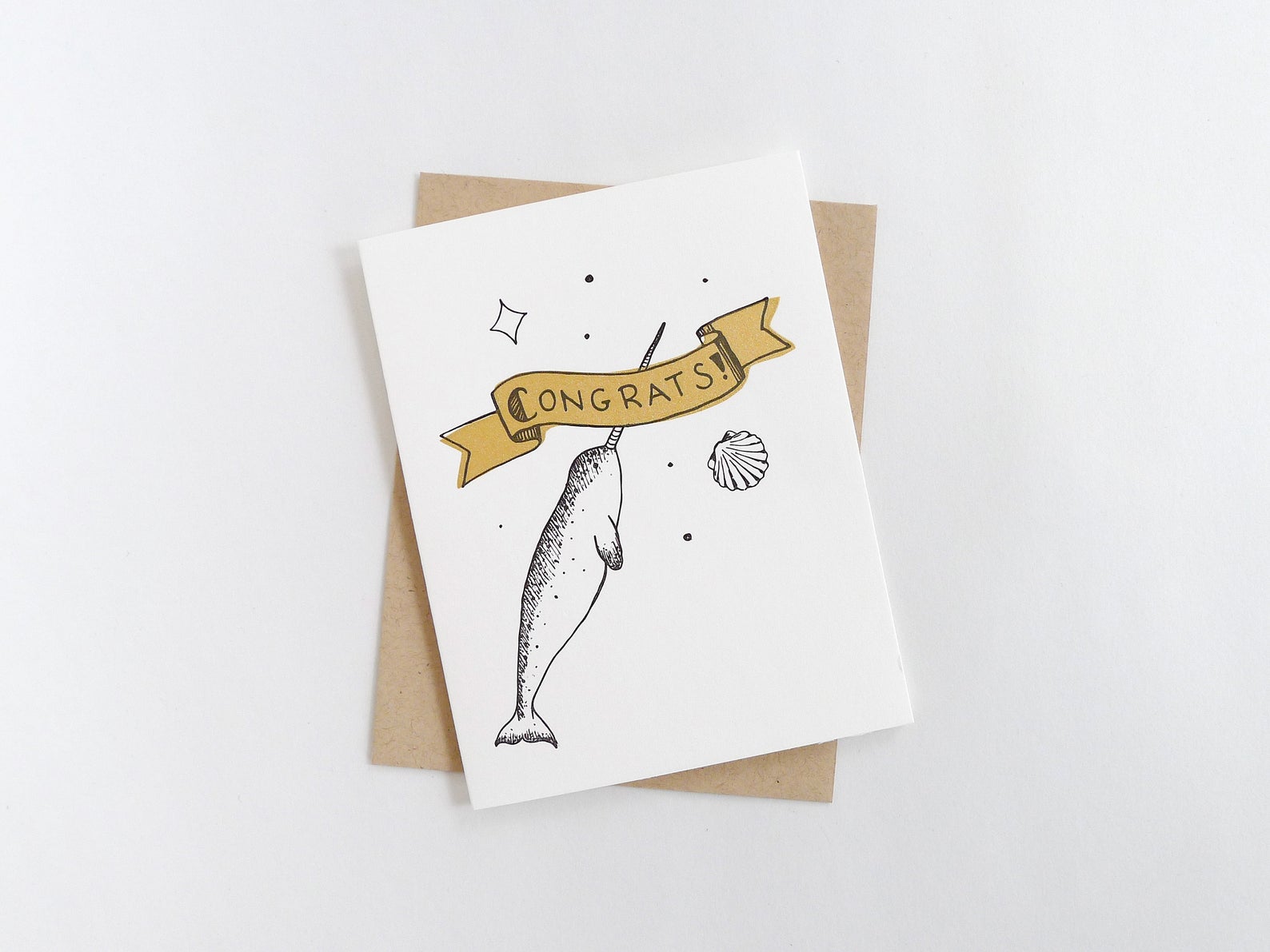 Congrats Narwhal Card – Merrymaker Fine Paper